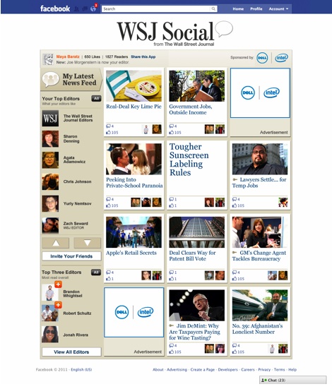 WSJ launches news product for Facebook - Talking Biz News