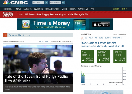 CNBC.com launches new home page - Talking Biz News